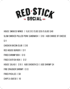 Menu - Red Stick Social